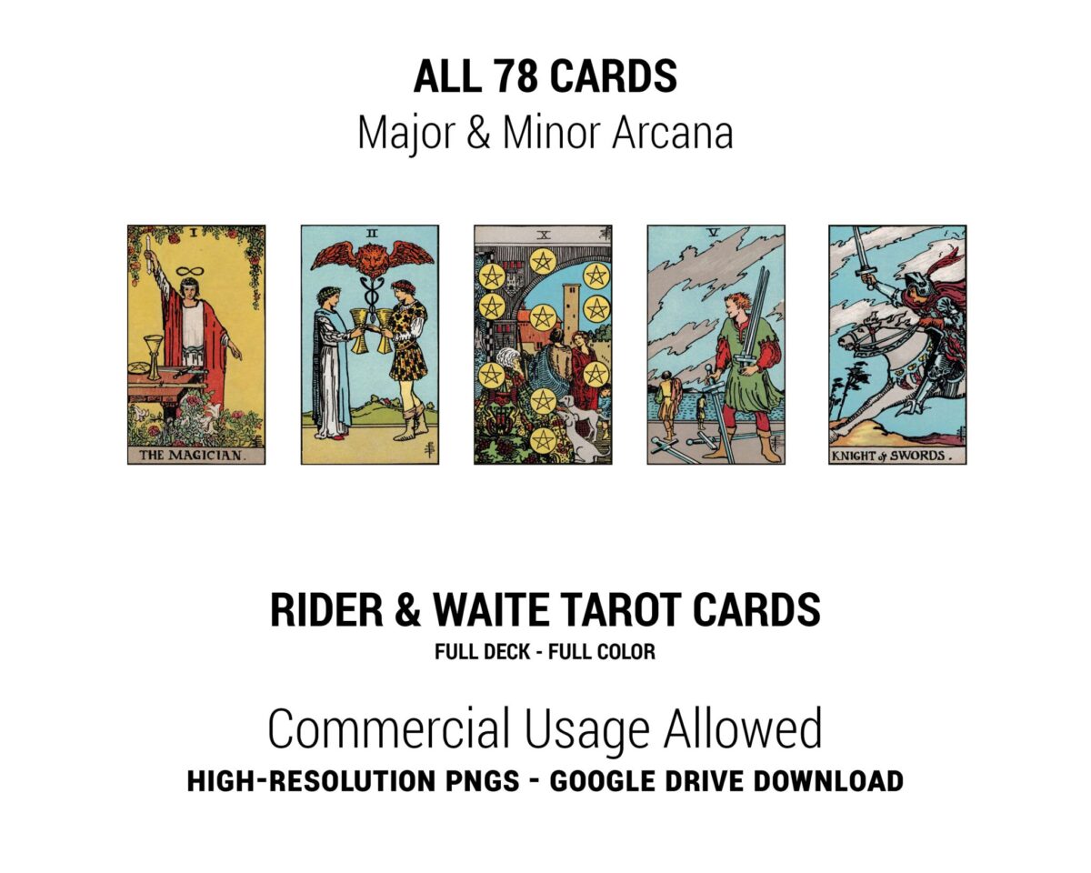 78 Rider Waite Tarot Cards Full Color MagikCharms